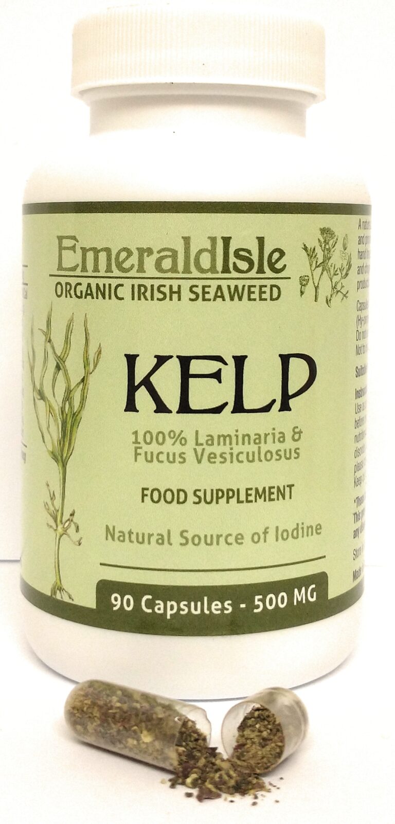 Kelp Capsules Bottle or Refill – Organic Irish Seaweed – Emerald Isle
